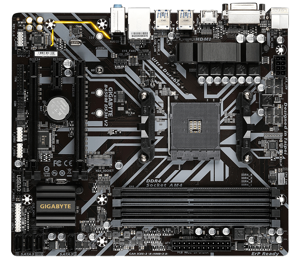 Gigabyte B450M DS3H V2 AMD AM4 Socket B450 Motherboard